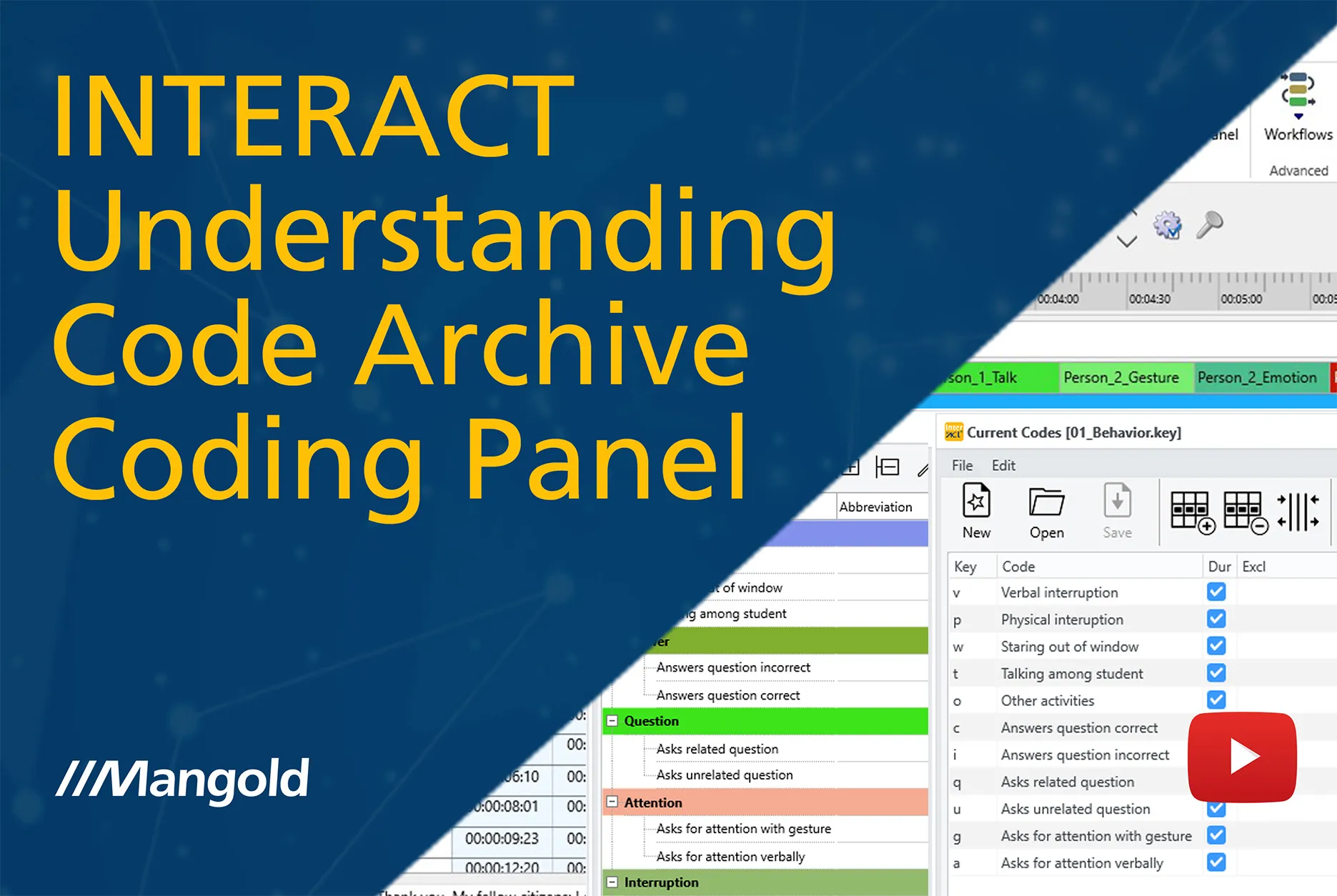 Understanding Codes and Code Archives in INTERACT — Mangold International